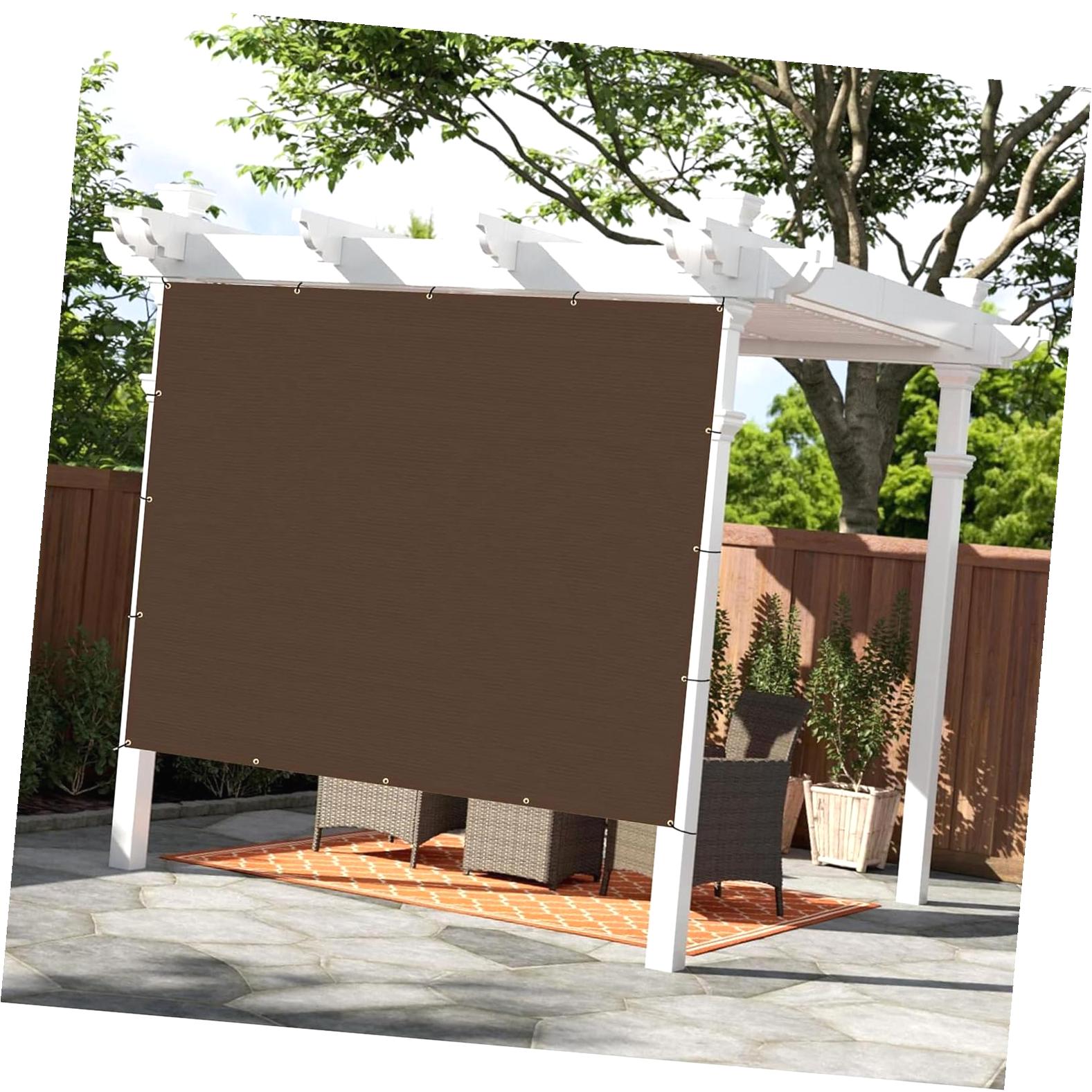 ANYWAY.GO SUNNY Shade 6x6 FT Sun Screen Tarp with Eyelets for Pergola ...