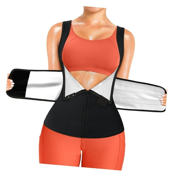 ANYWAY.GO Sauna Suit for Waist Trainer Faja Vest Body Shaper Shirt Band ...