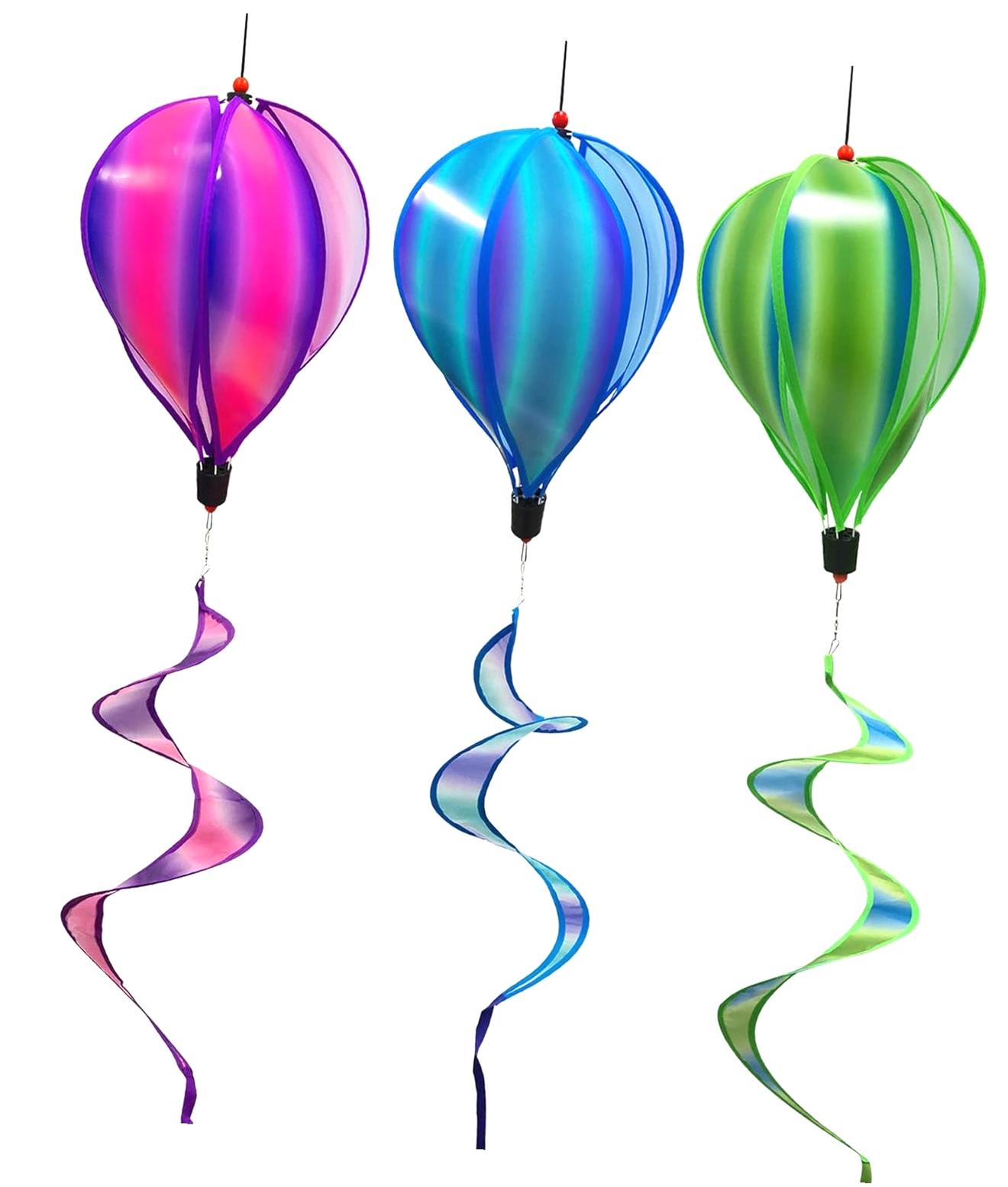 ANYWAY.GO Set of 3 Hot Air Balloon Wind Spinners, Vibrant Garden ...