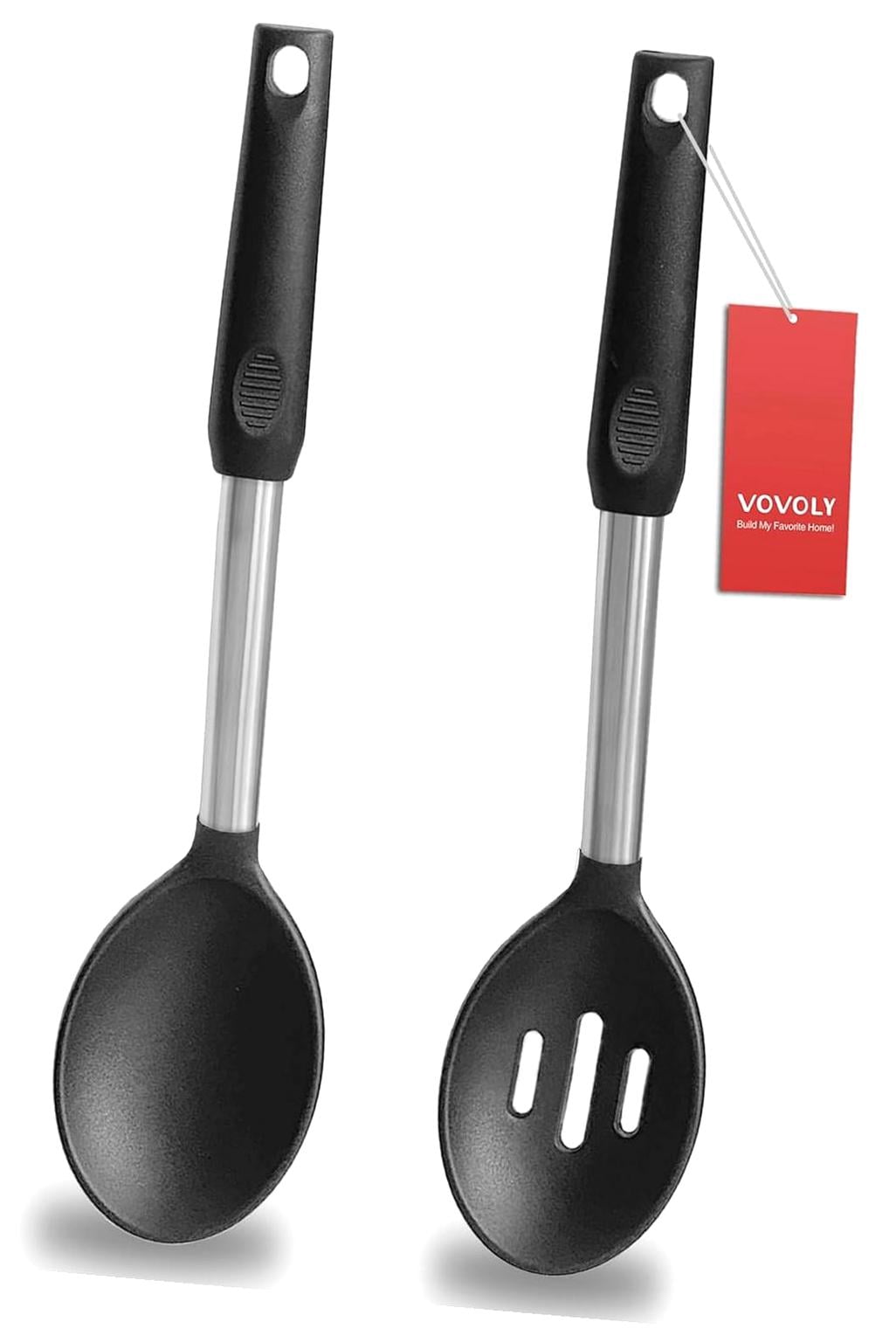 ANYWAY.GO Set of 2 Large Cooking Spoons, Non-Stick Basting Spoon ...