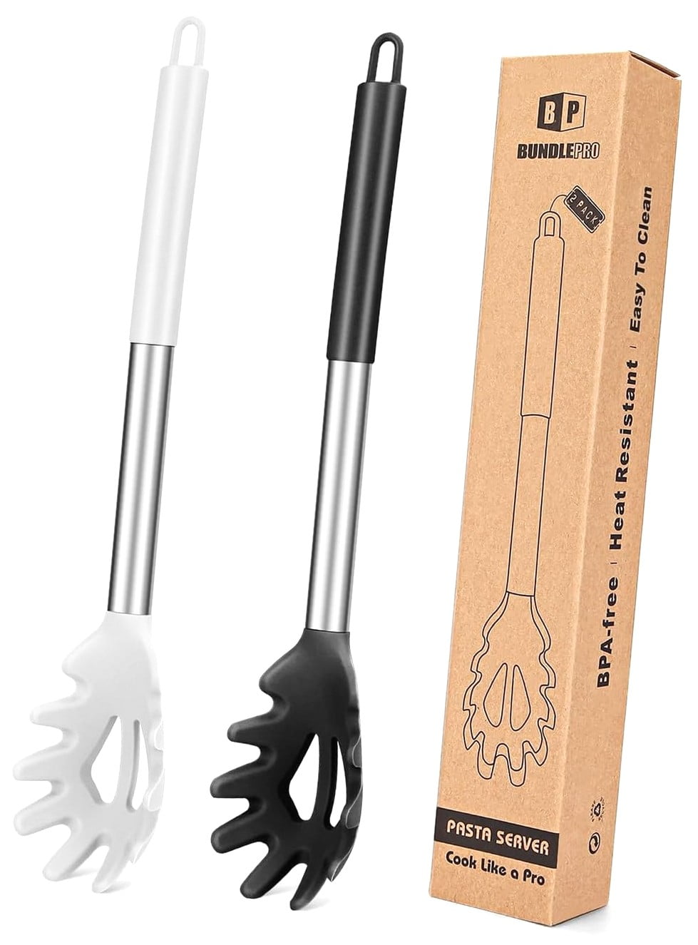 ANYWAY.GO Set of 2 Pasta Utensils, Kitchen Noodle Spoon Server ...