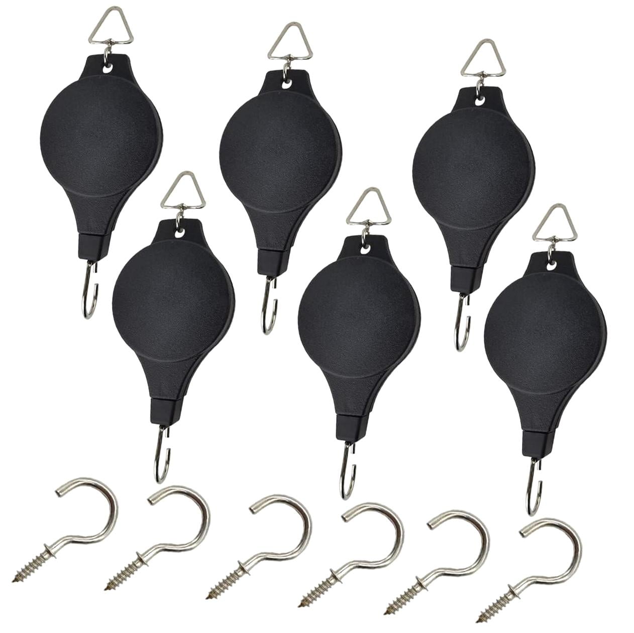 ANYWAY.GO Set of 6 Plant Pulley Hangers with 6 Metal Ceiling ...