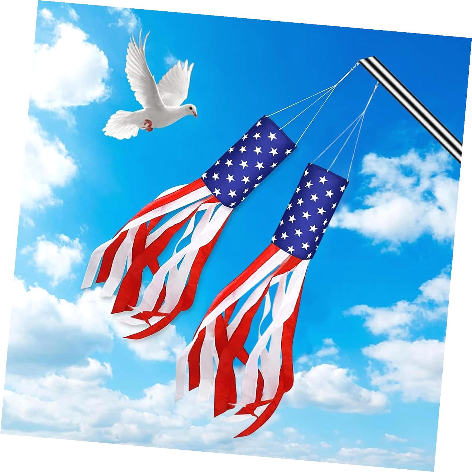 ANYWAY.GO Set of Two 40 Inch Independence Day Flag Windsocks ...