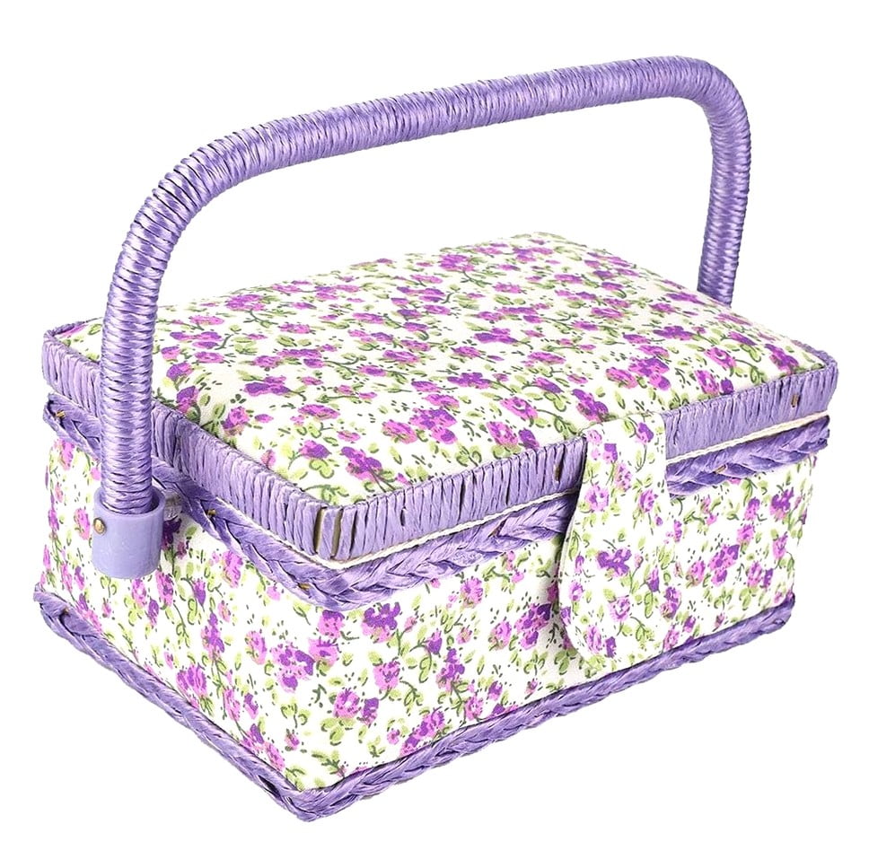 ANYWAY.GO Sewing Basket, Sewing Organizer Box Sewing Supplies Organizer ...