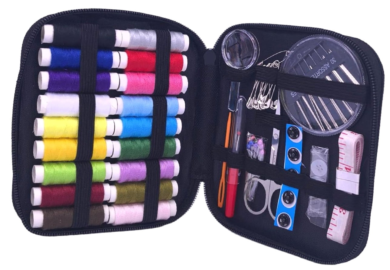 ANYWAY.GO Sewing Kit with Thread Spools, Scissors, Needles, Measuring ...