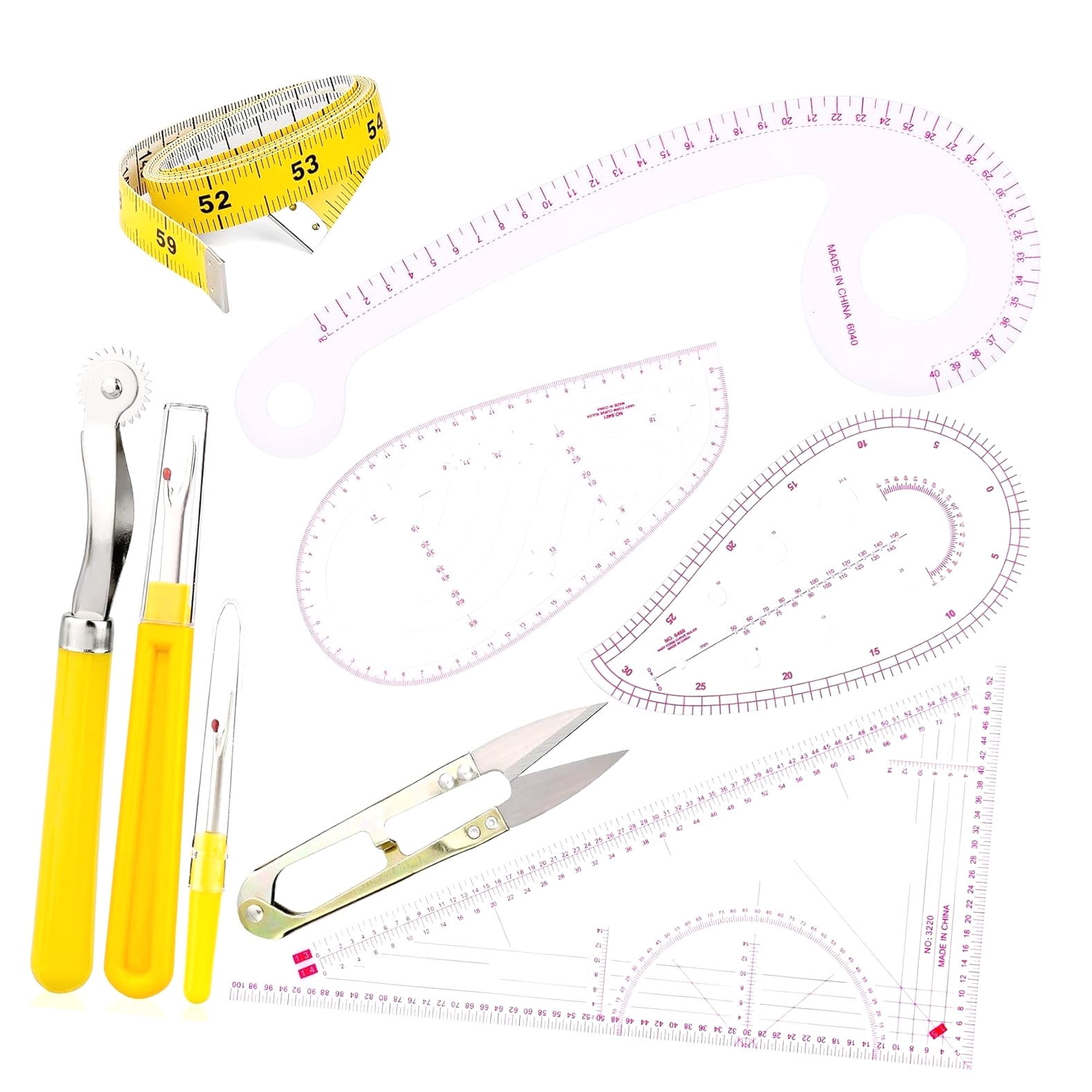ANYWAY.GO Sewing Ruler 4 Style Clothing Patterning Ruler Sew French ...