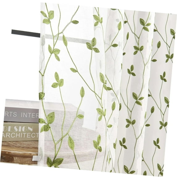 ANYWAY.GO Sheer Curtains for Bedroom 63 Inch Length 2 Panels Set, Rod ...