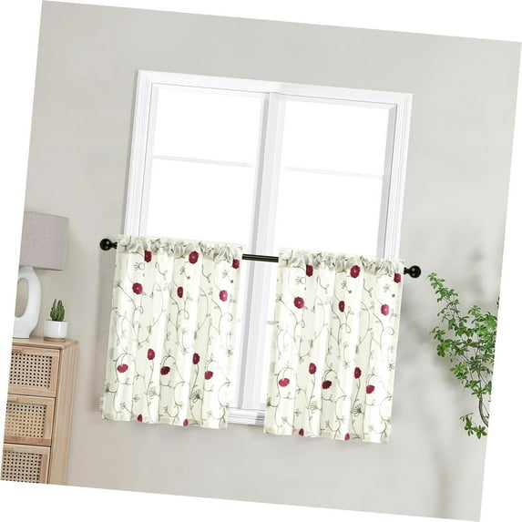 ANYWAY.GO Short Window Curtain Tiers, Rod Pocket Curtains Drapes for ...