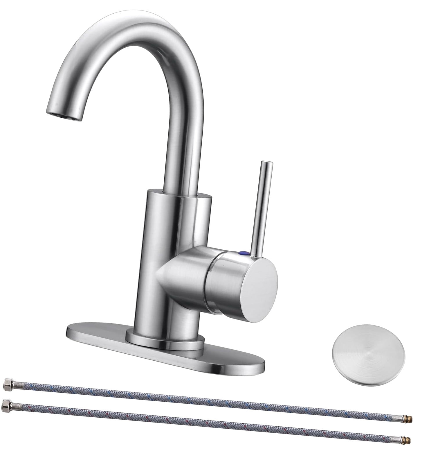 ANYWAY.GO Single-Handle Spout Bathroom Sink with Drain with Overflow ...