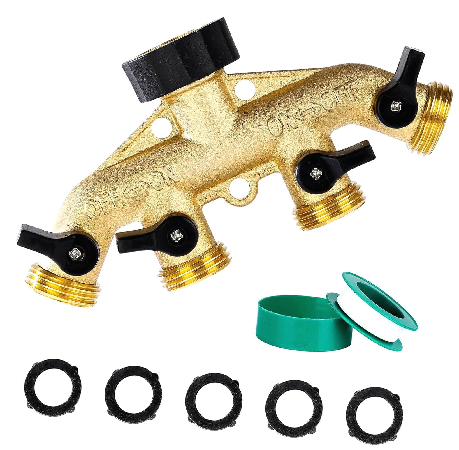 ANYWAY.GO Splitter 4 Way, Water Hose Splitter, 3/4" Splitter, Includes ...