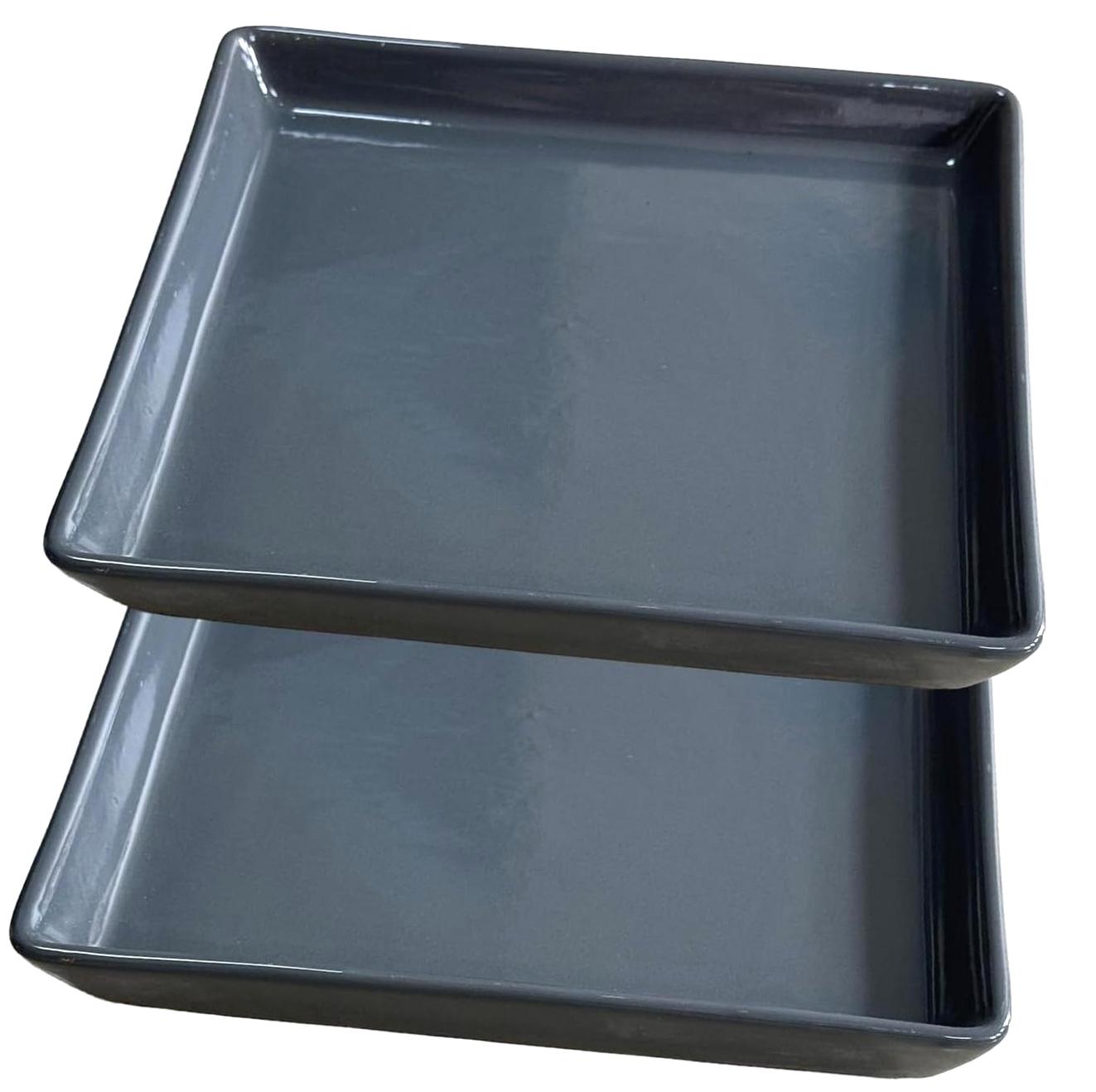 ANYWAY.GO Square Plant Saucer 6 Inch 2 Pack, Plant Trays for Pots, Gray ...
