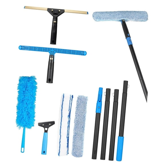 ANYWAY.GO Squeegee Kit with 4 Extension Poles, Scraper, Bendable Duster ...