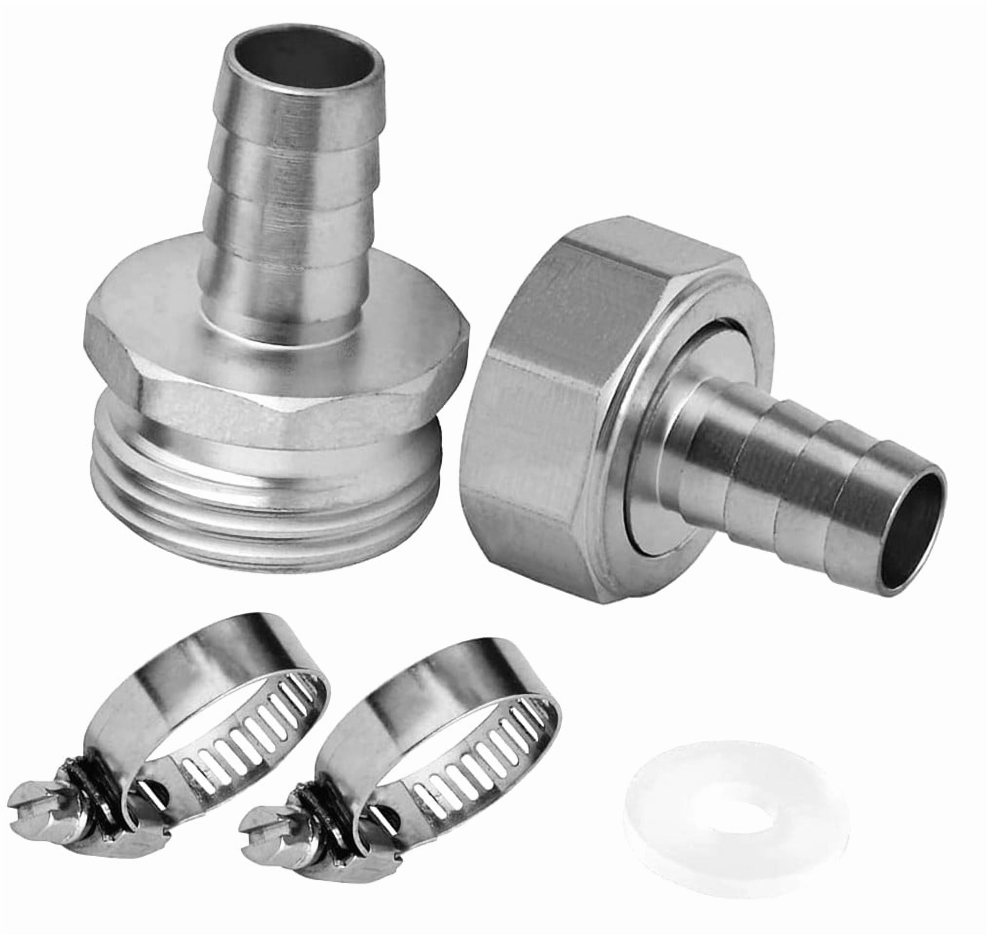 ANYWAY.GO Steel with Clamps 3/4 Barb to 3/4 GHT Thread Male and Female ...