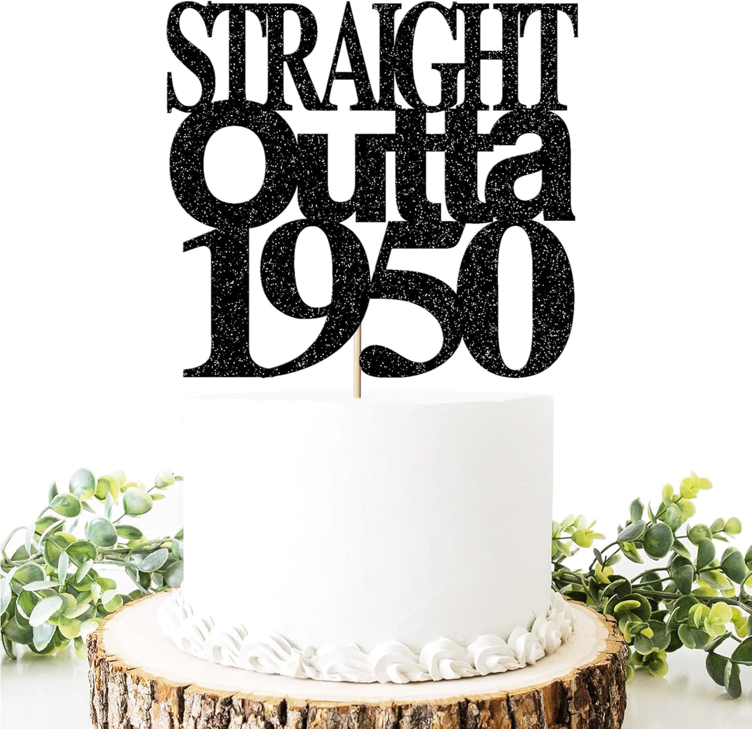 ANYWAY.GO Straight Outta 1950 Cake Topper for 75th Birthday Party, 75 ...