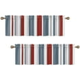 ANYWAY.GO Stripe Valances for , Blue Red Grey White Stripes Kitchen ...