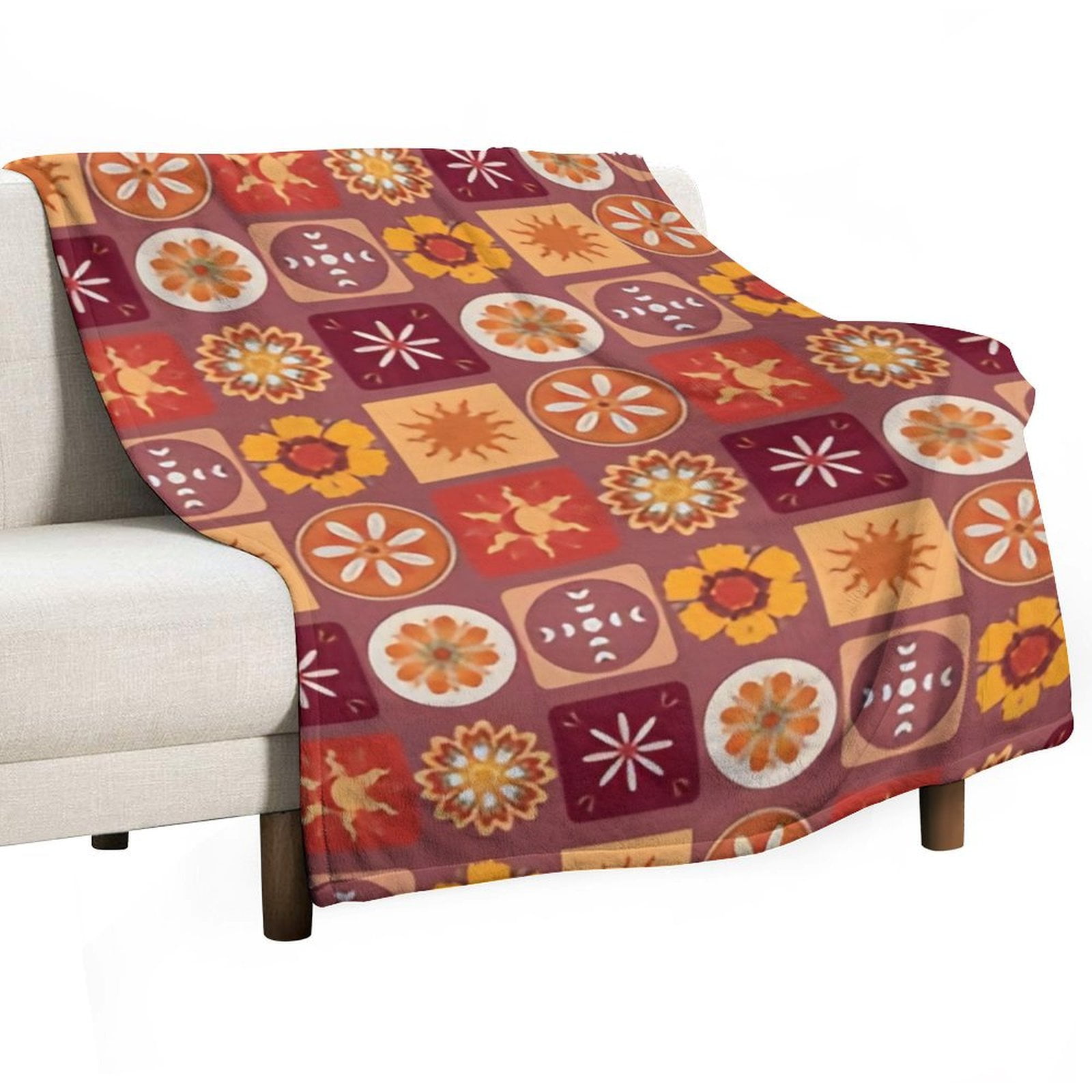 ANYWAY.GO Super Soft Flannel Cozy Blankets for Adults，Bohemian Boho ...