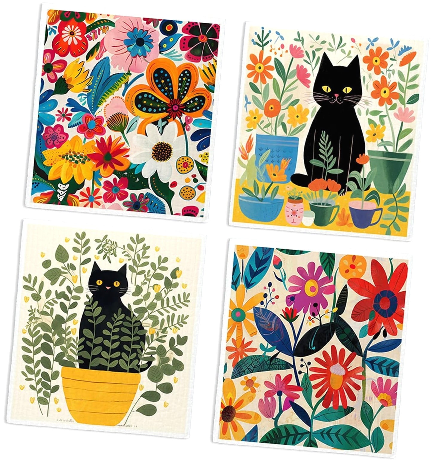 ANYWAY.GO Swedish Dishcloths for Kitchen, 4 Pack Paper Towels, Papaya ...