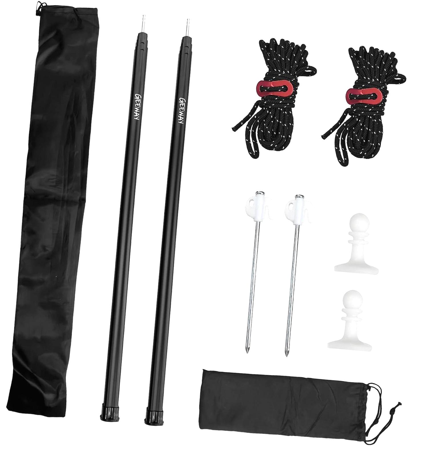 ANYWAY.GO Tarp Poles for Camping, 2 Pieces 77 Inch Telescoping Tent ...