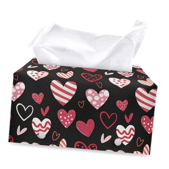 ANYWAY.GO Tissue Box Cover Rectangle Tissue Box Covers PU Love Heart ...