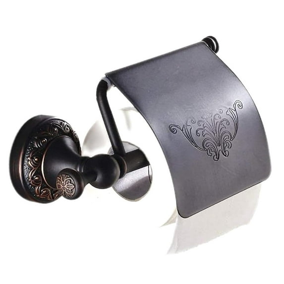 ANYWAY.GO Toilet Paper Holder with Cover, Wall-Mounted Bathroom Tissue ...