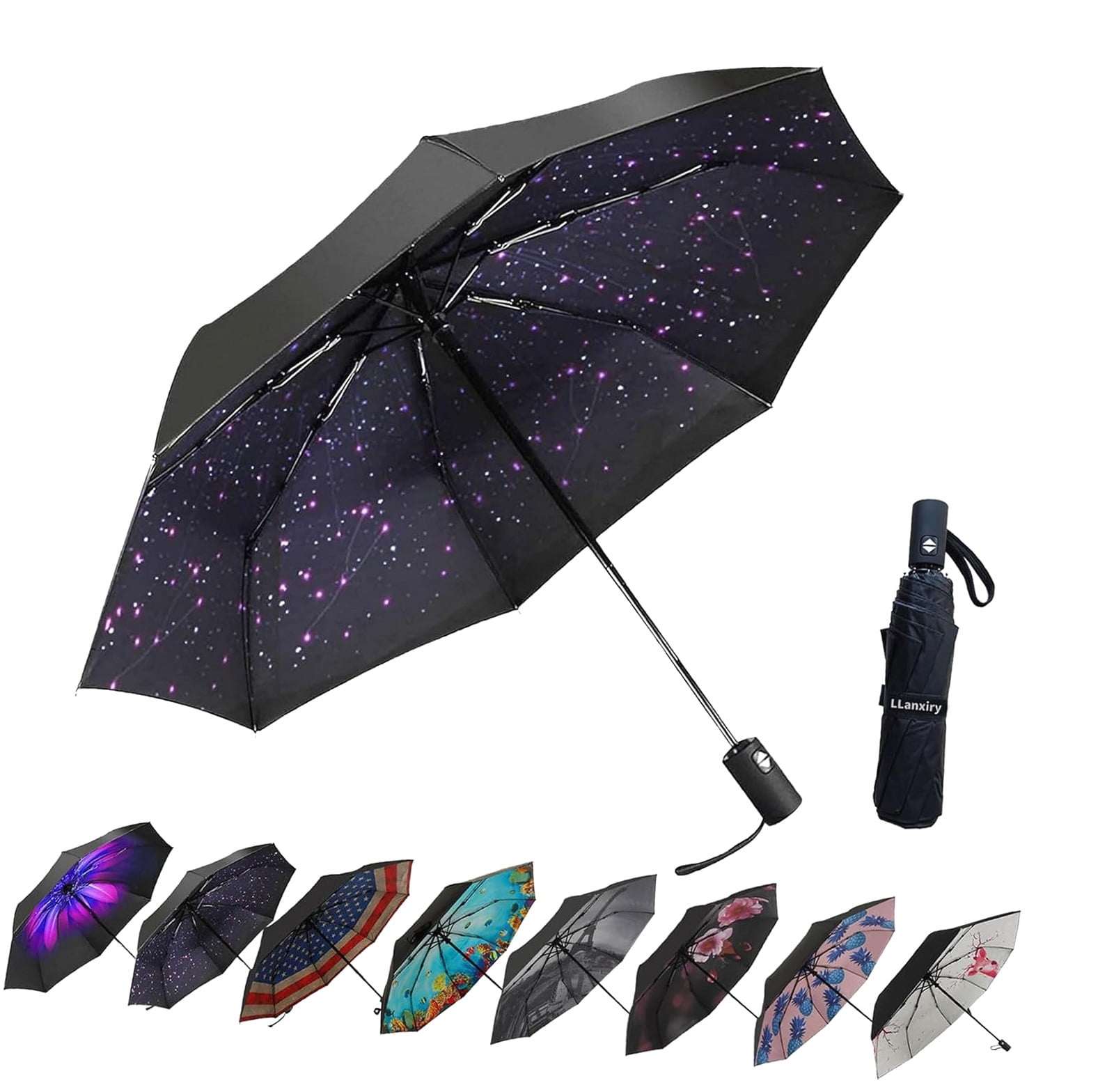 ANYWAY.GO Travel Umbrella, 44" , Automatic Open/Close Windproof ...