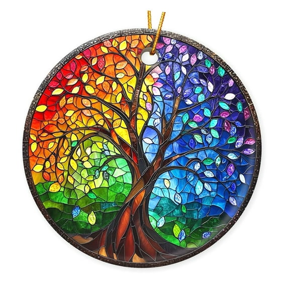 ANYWAY.GO Tree of Life Ornament, Ceramic Double-Sided Printed Decor for ...