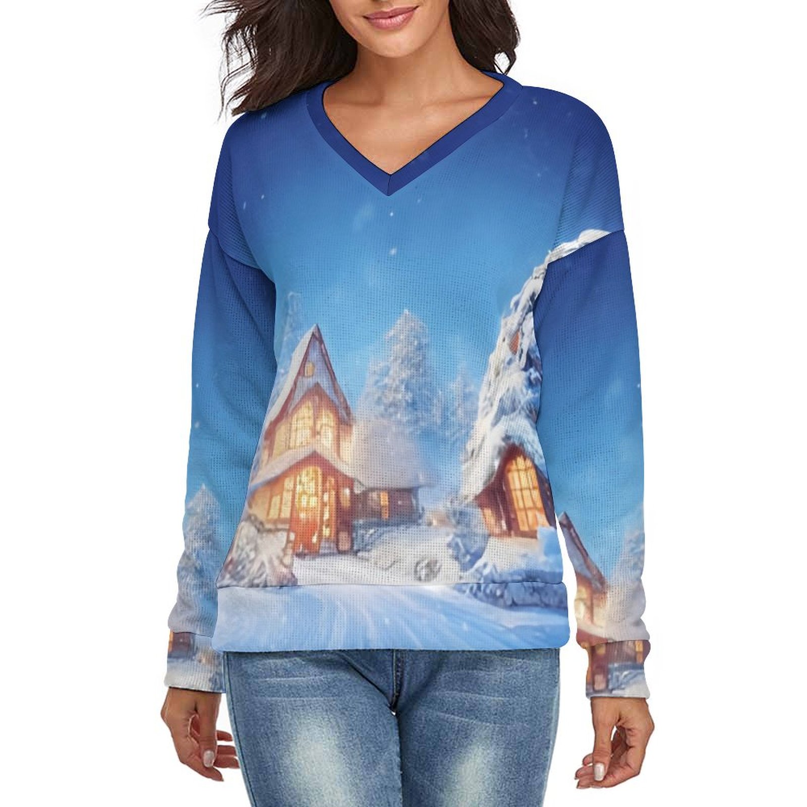 ANYWAY.GO Trendy Fall Fashion Women V Neck SweaterBeautiful Winter ...