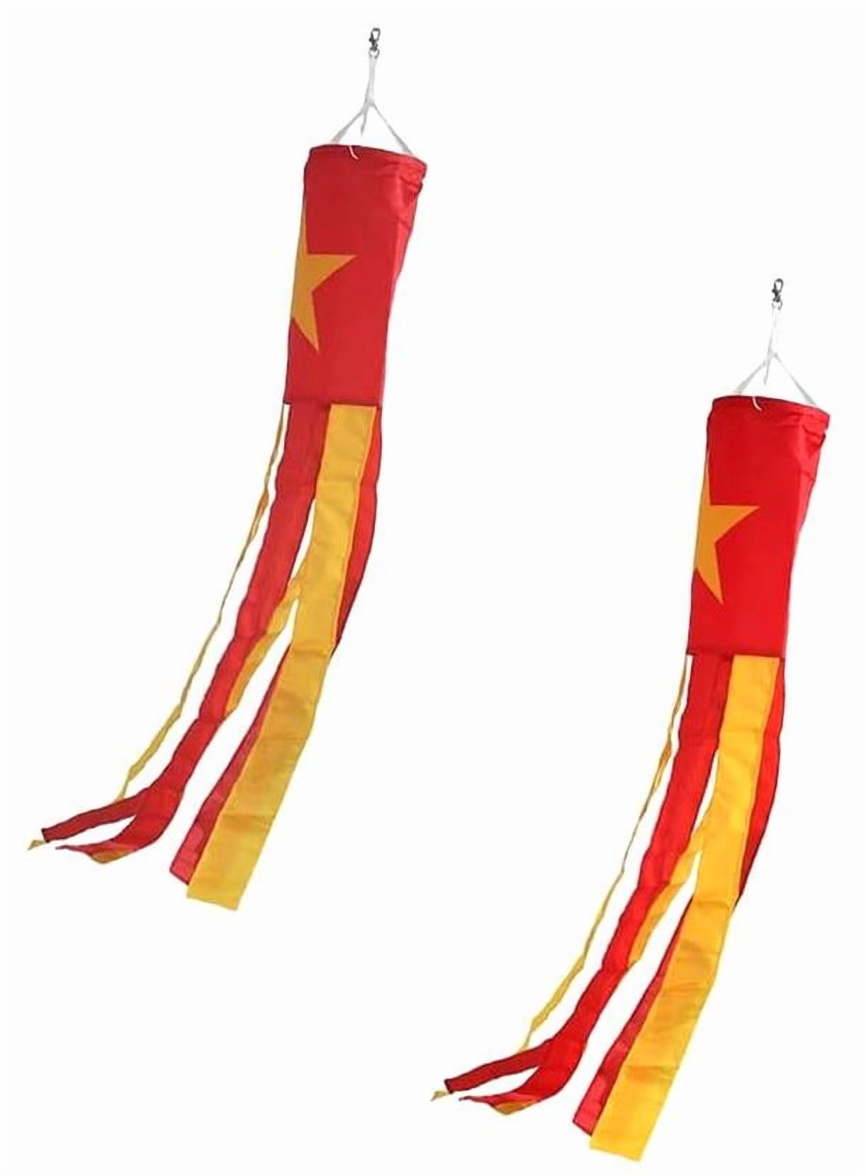 ANYWAY.GO Vietnam Vietnamese Flag Windsock Pair, Striped Windsocks for ...