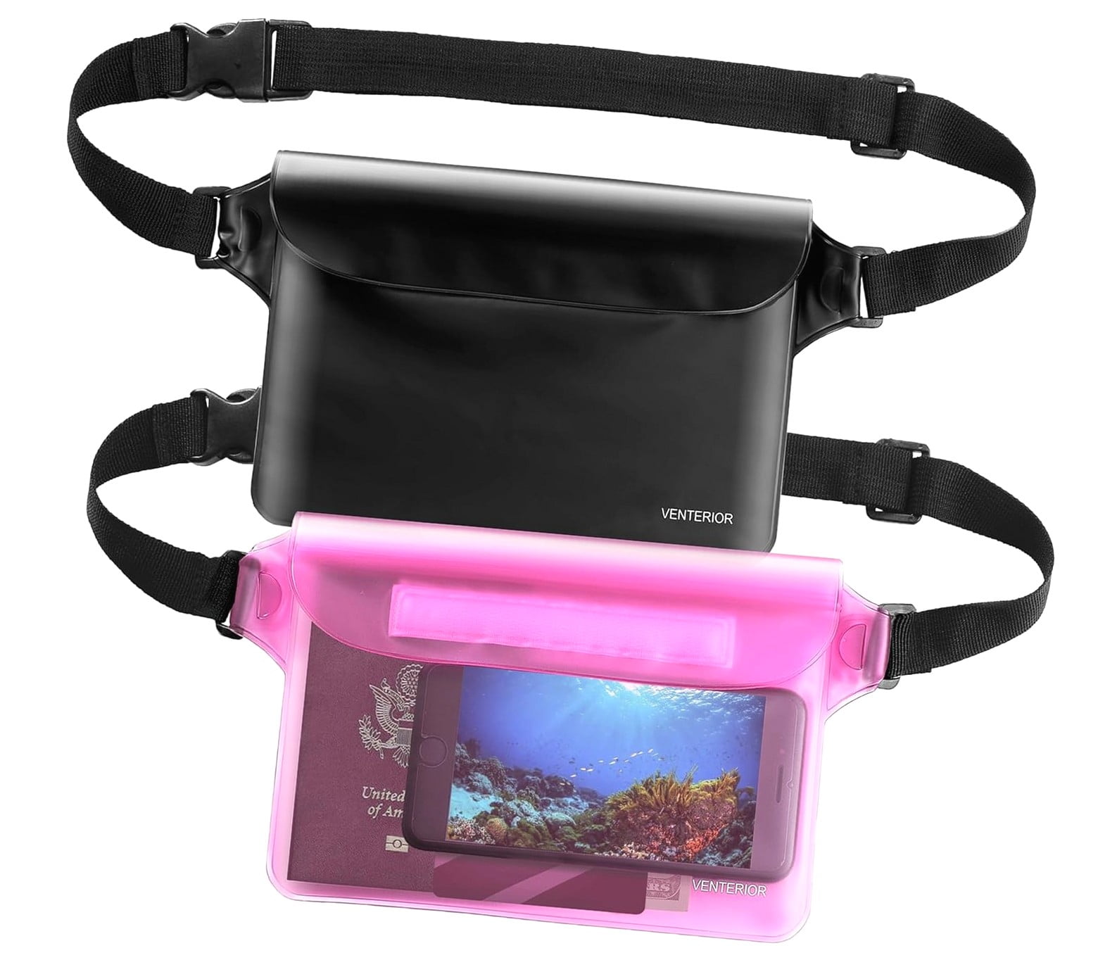 ANYWAY.GO Waist Pouch 2-Pack | Beach Fanny Pack for Swimming Snorkeling ...