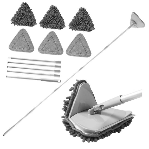 ANYWAY.GO Wall Cleaner Mop with 82 Inches Long Handle, Baseboard ...