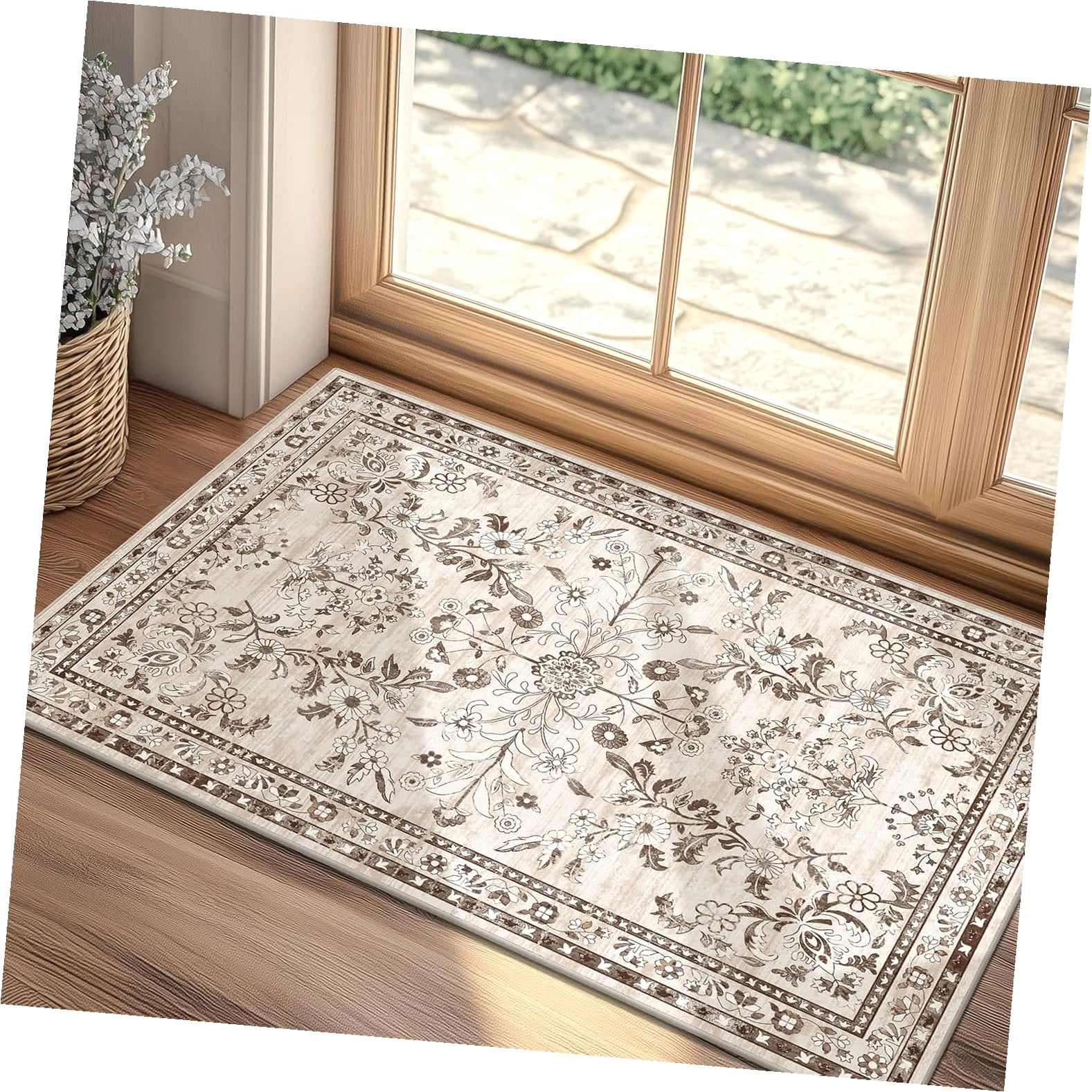 ANYWAY.GO Washable Runner Rug 2x3 – Floral Small Entryway Rug with ...