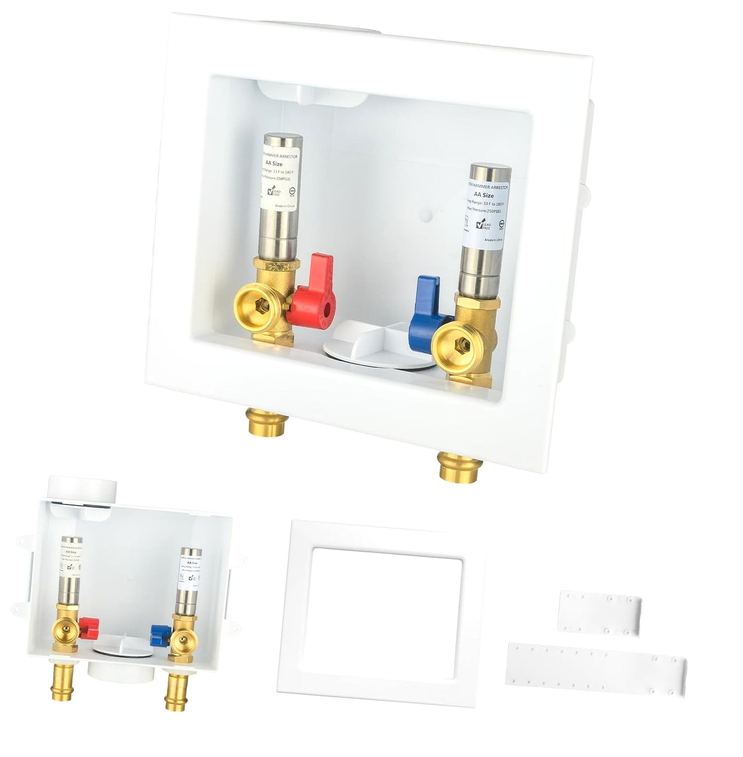 ANYWAY.GO Washing Machine Outlet Box with Steel Arrestor, PEX Laundry ...