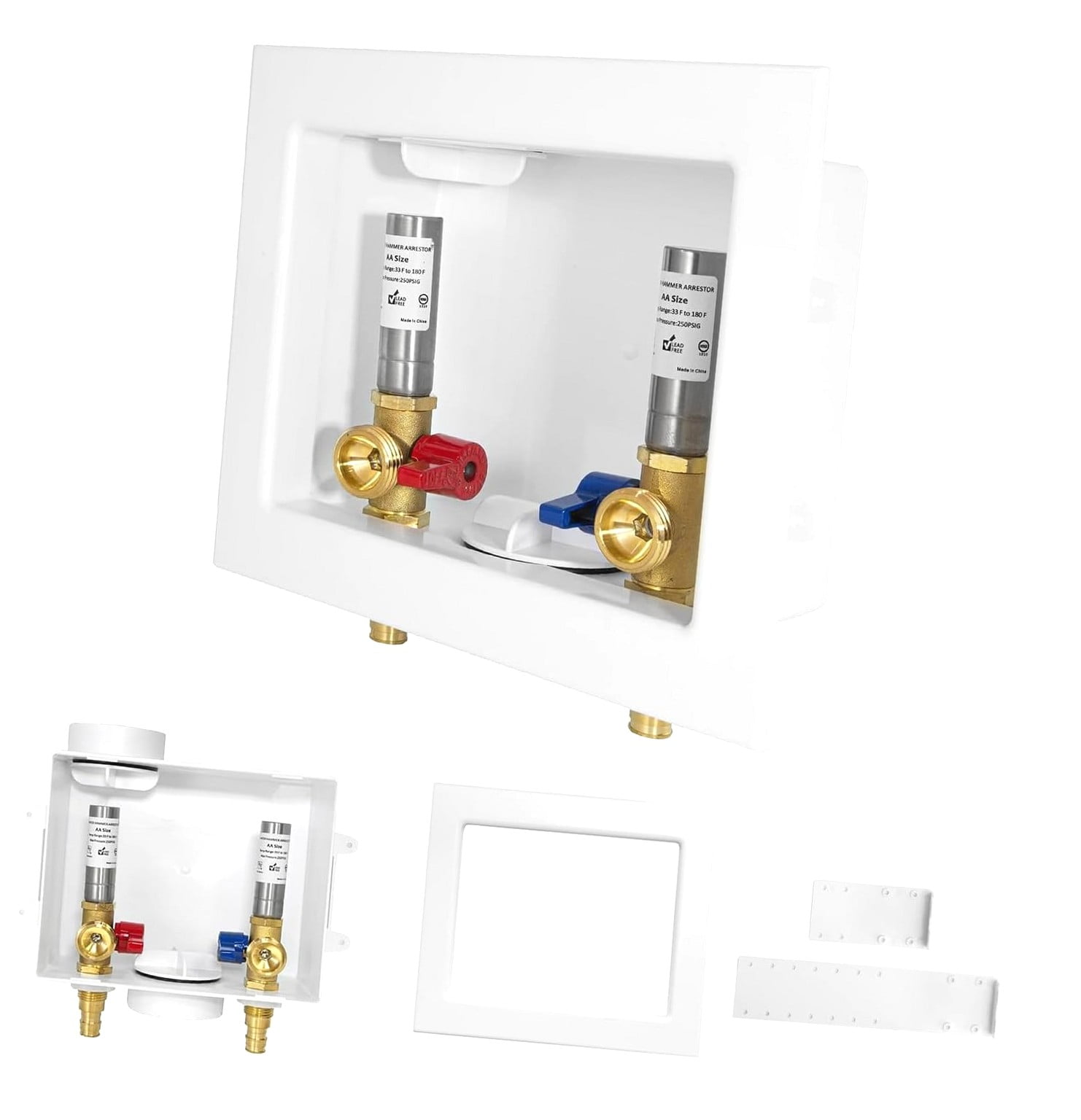 ANYWAY.GO Washing Machine Outlet Box with Steel Arrestor, PEX Laundry ...