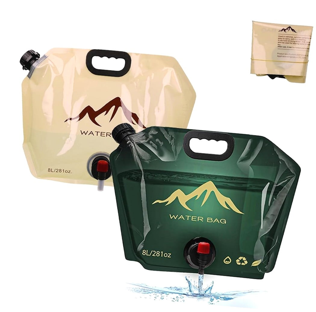 ANYWAY.GO Water Bags 2Pcs, , Water Bag with Valves, Foldable Water ...