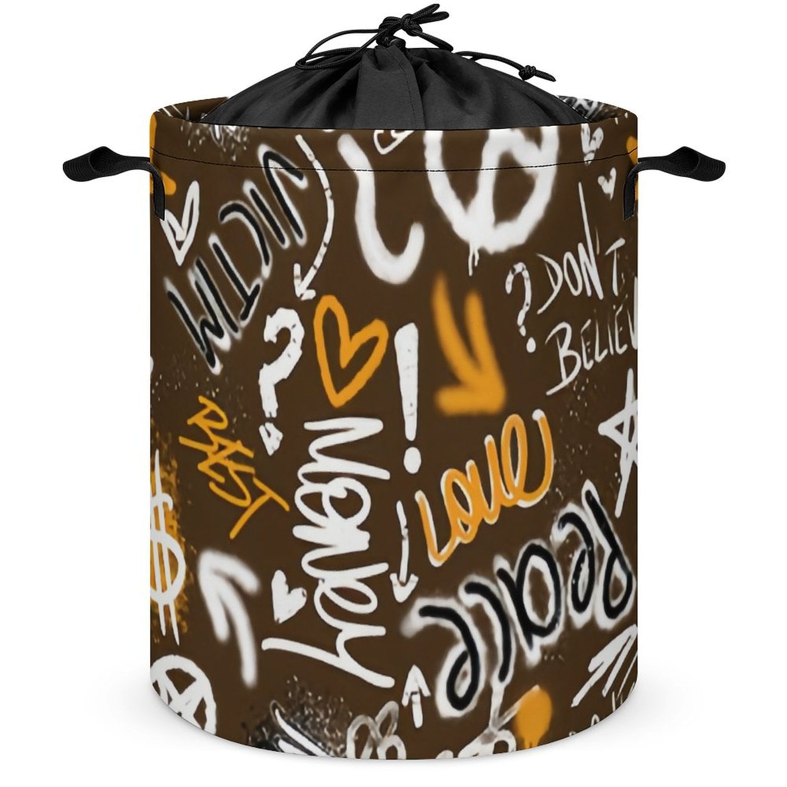 ANYWAY.GO Waterproof Foldable Laundry Hamper Hand Writing Spray Paint ...