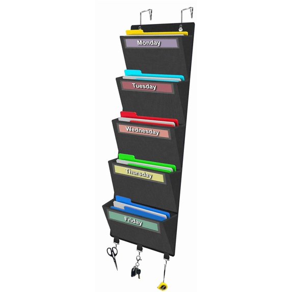 ANYWAY.GO Weekly Over the Door File Organizer, Hanging File Folders ...