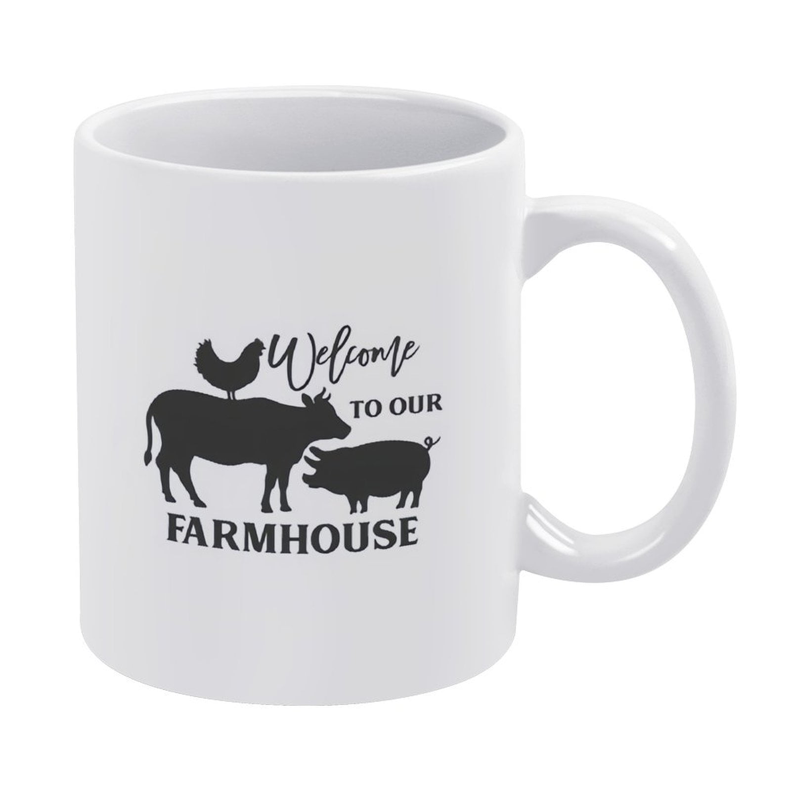 ANYWAY.GO White Ceramic Coffee Mugs for Hot or Cold Drinks ,Farmhouse ...