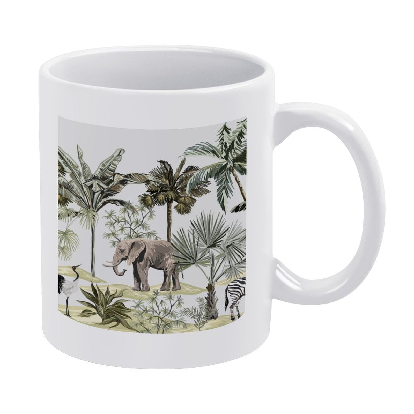 ANYWAY.GO White Ceramic Coffee Mugs for Hot or Cold Drinks ,Palm ...