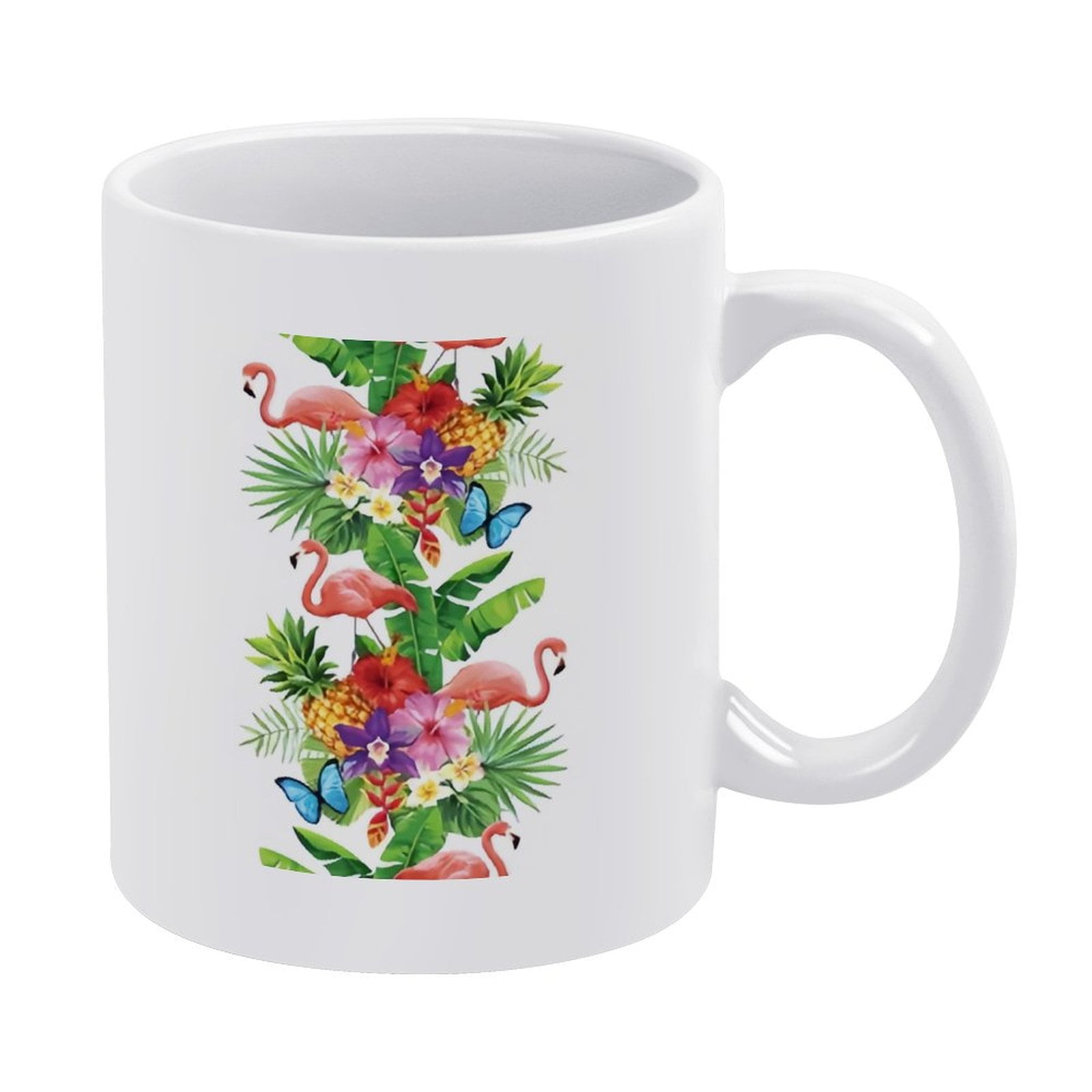 ANYWAY.GO White Ceramic Coffee Mugs for Hot or Cold Drinks ,Tropical ...