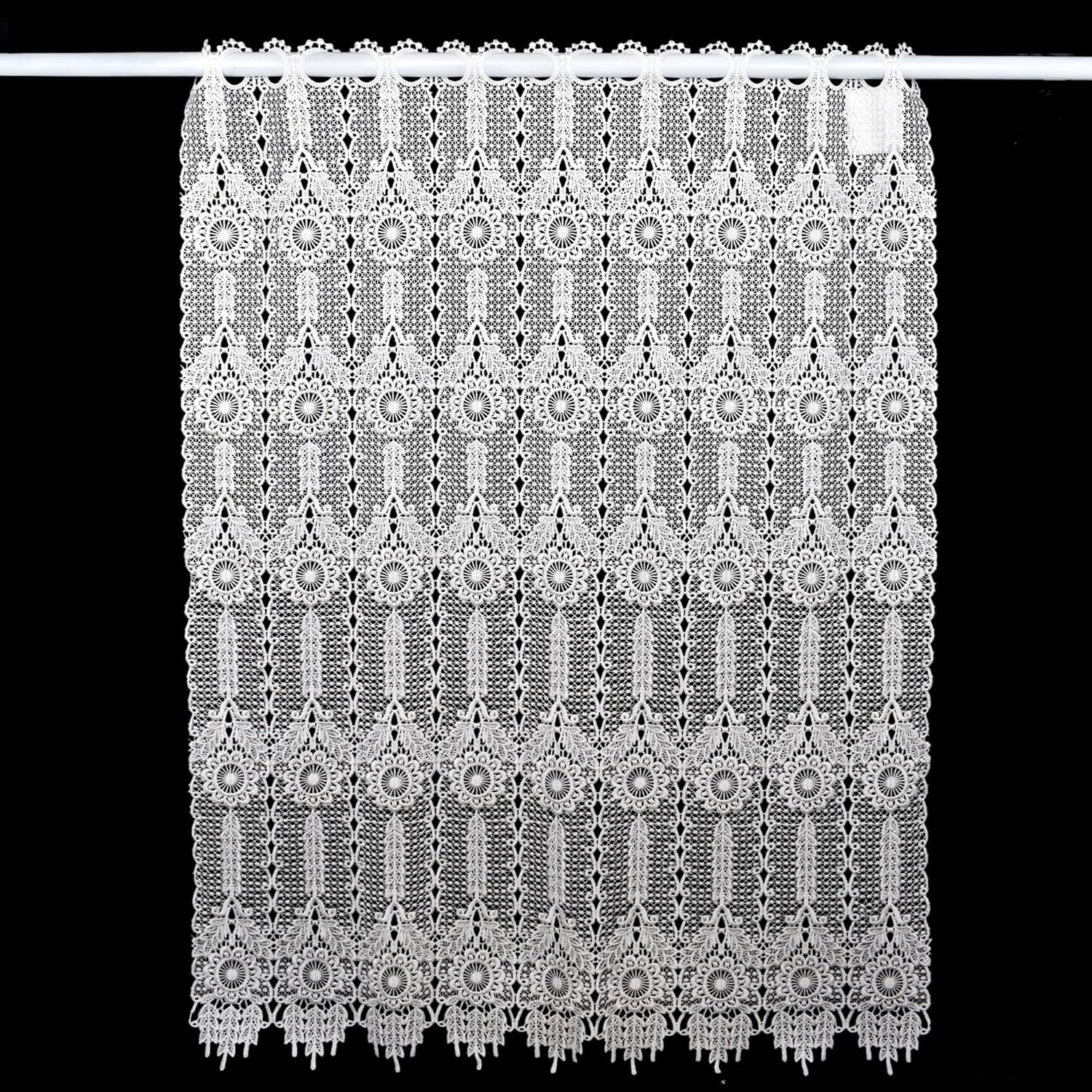 ANYWAY.GO White Sheer Valances for Embroidered Window Valance Great for ...