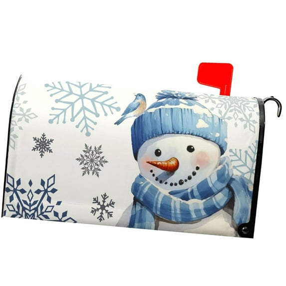ANYWAY.GO Winter Snowman Mailbox Cover Blue Bird Mailbox Covers ...