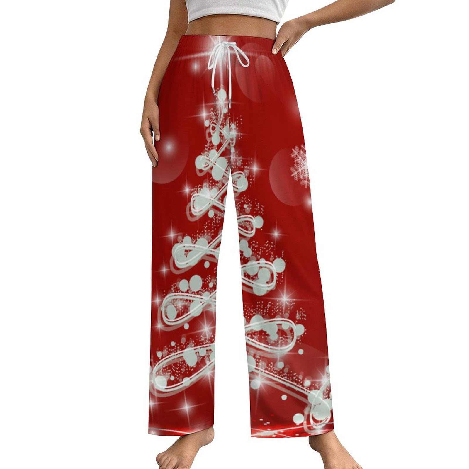 ANYWAY.GO Women’s Ultra-Soft Comfy Pajama Lounge Pants Christmas Tree ...