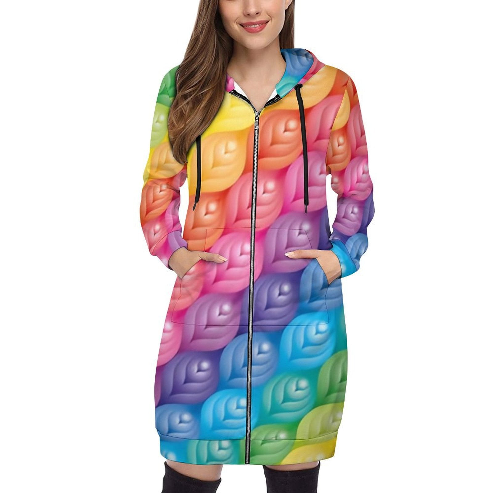 ANYWAY.GO Womens Zip Up Hoodies Fashion Slim fit hoodie Colorful ...