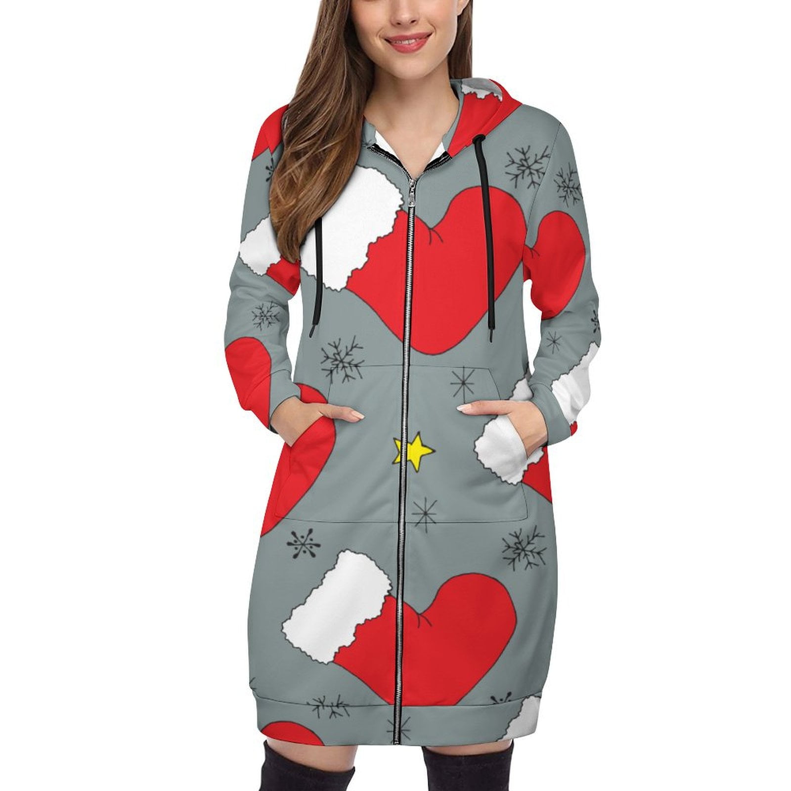 ANYWAY.GO Womens Zip Up Hoodies Fashion Slim fit hoodie Design Card ...