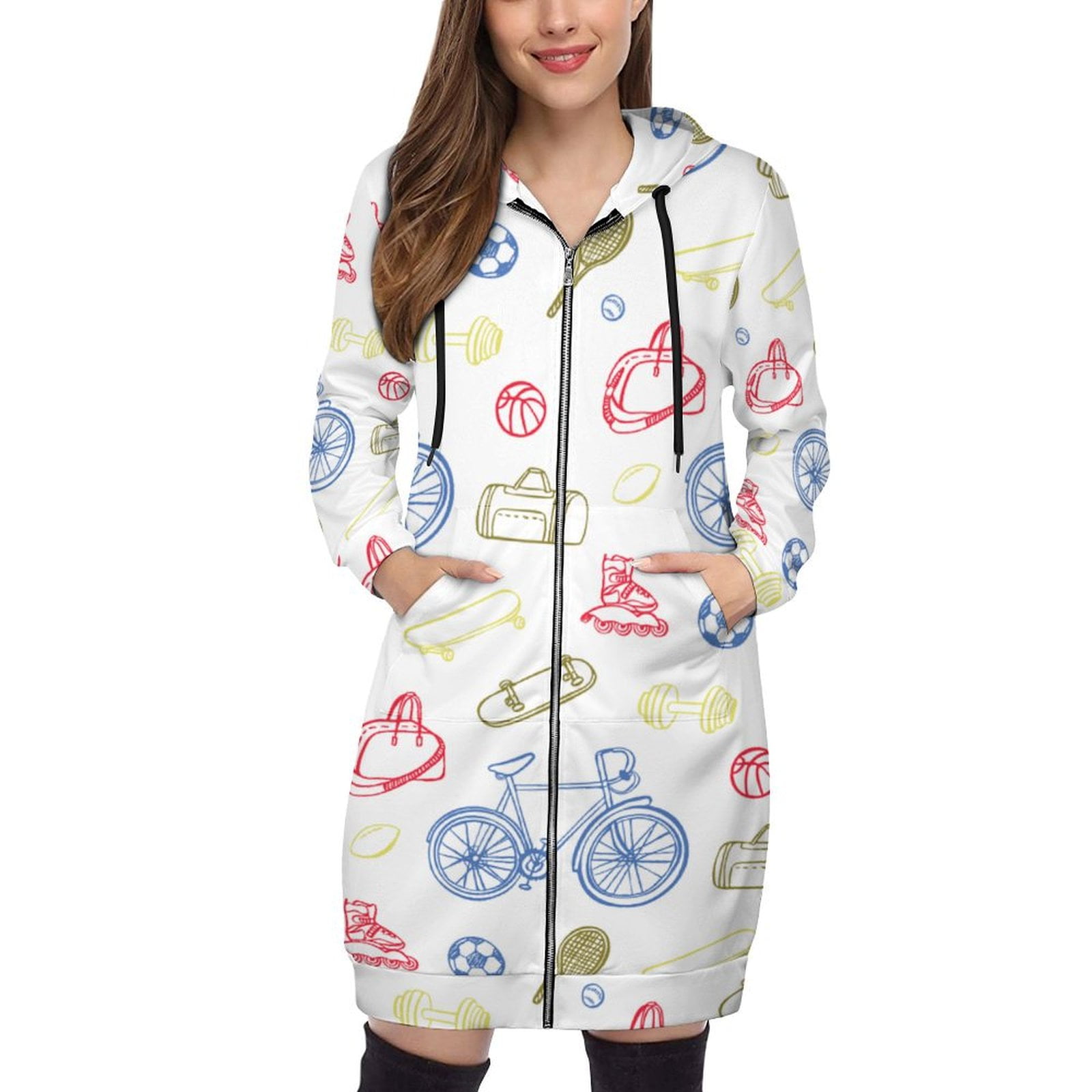 ANYWAY.GO Womens Zip Up Hoodies Fashion Slim fit hoodie Sport Fitness ...