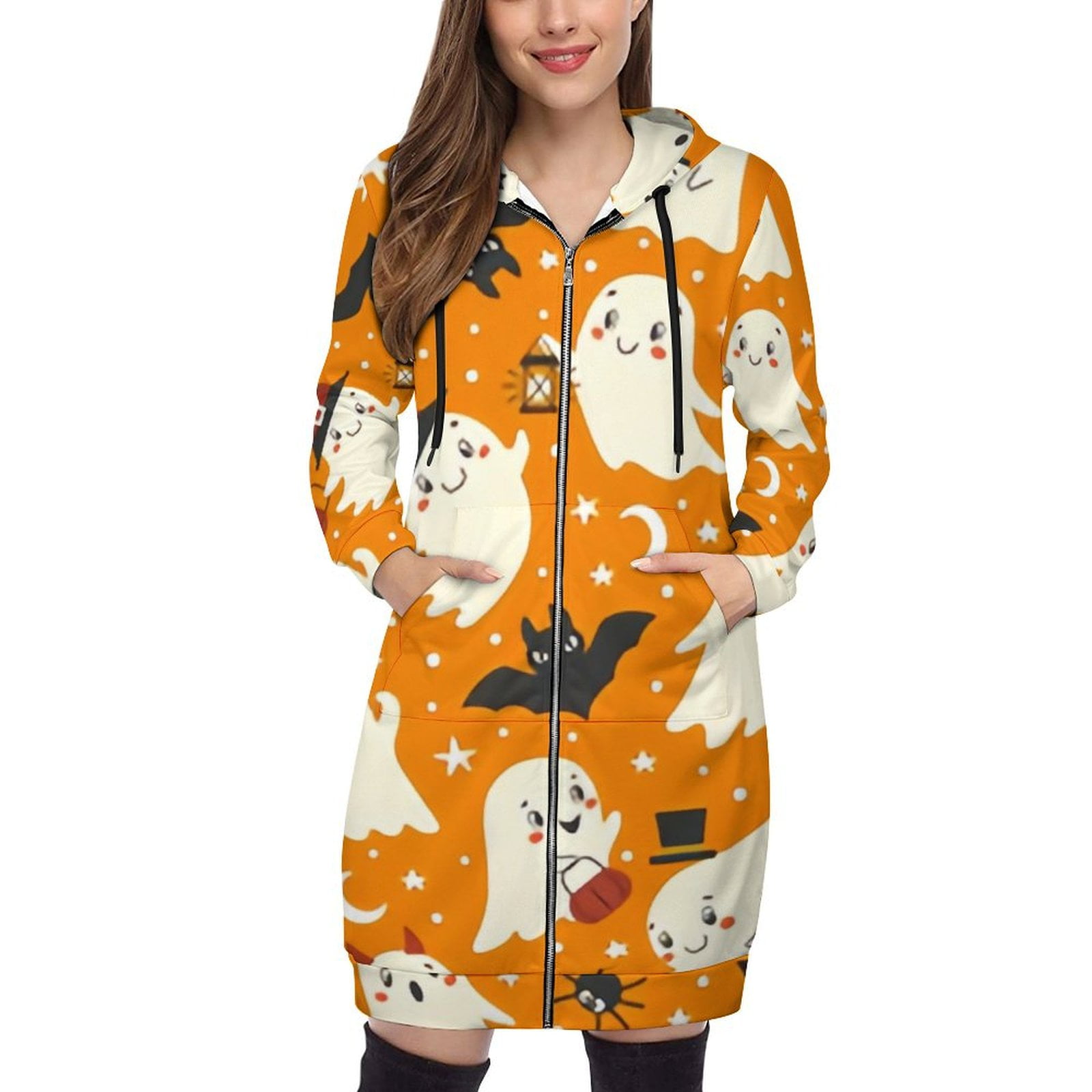 ANYWAY.GO Womens Zip Up Hoodies Fashion SweatshirtsHalloween Cute ...