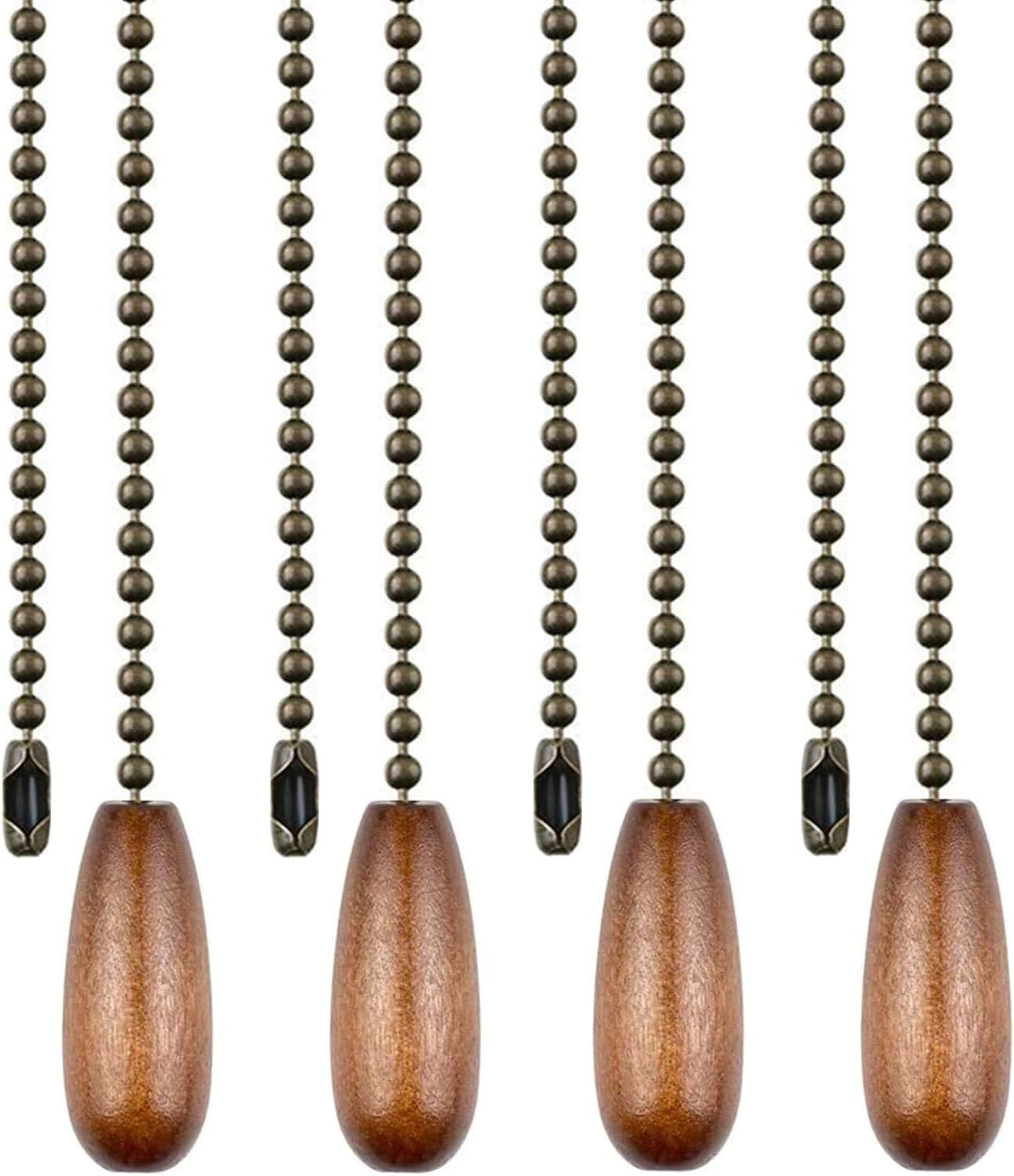 ANYWAY.GO Wooden Ceiling Fan Pull Chain Set, Fan Pull Chain Extension ...