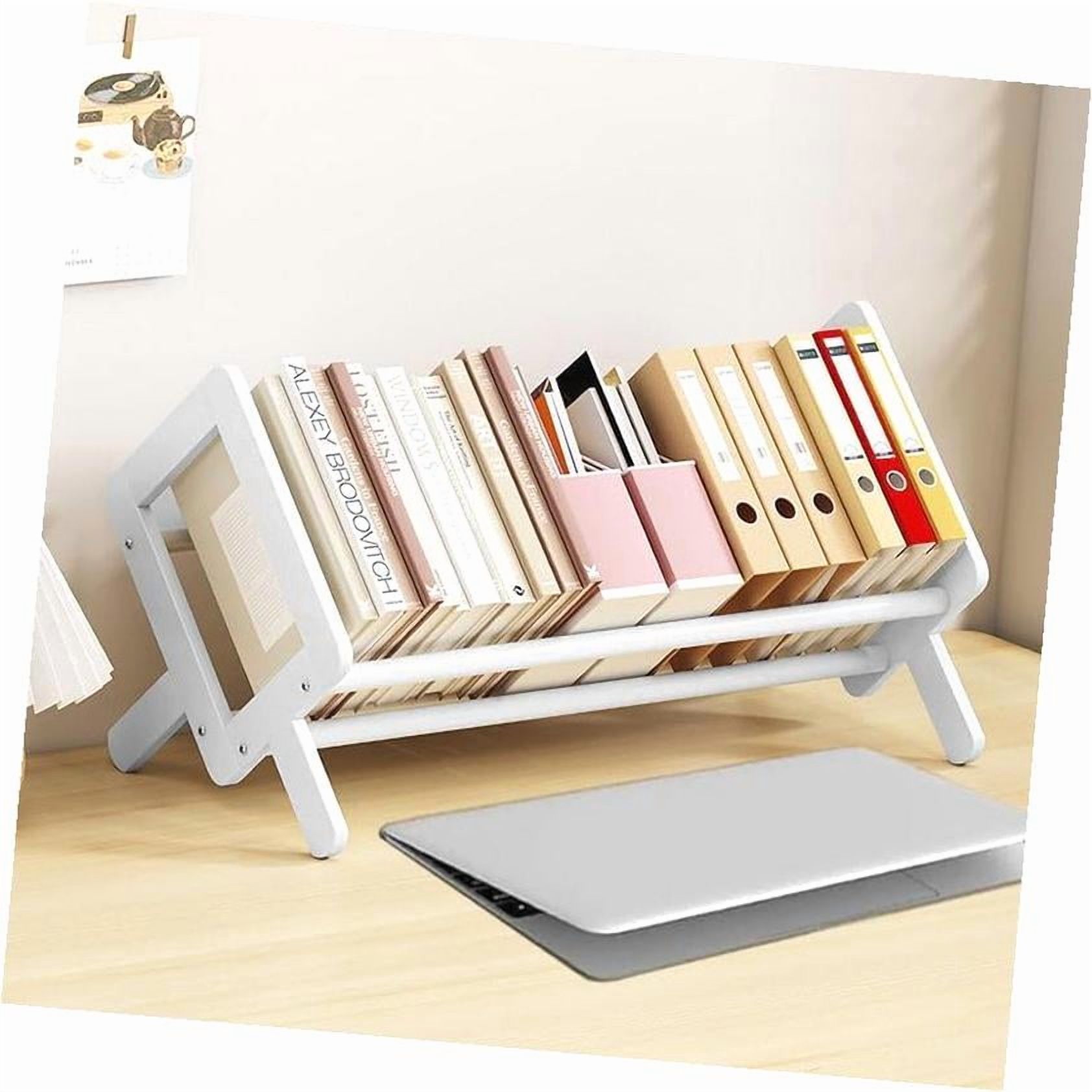 ANYWAY.GO Wooden Leaning Bookcase for Living Room/Office, Desk Book ...