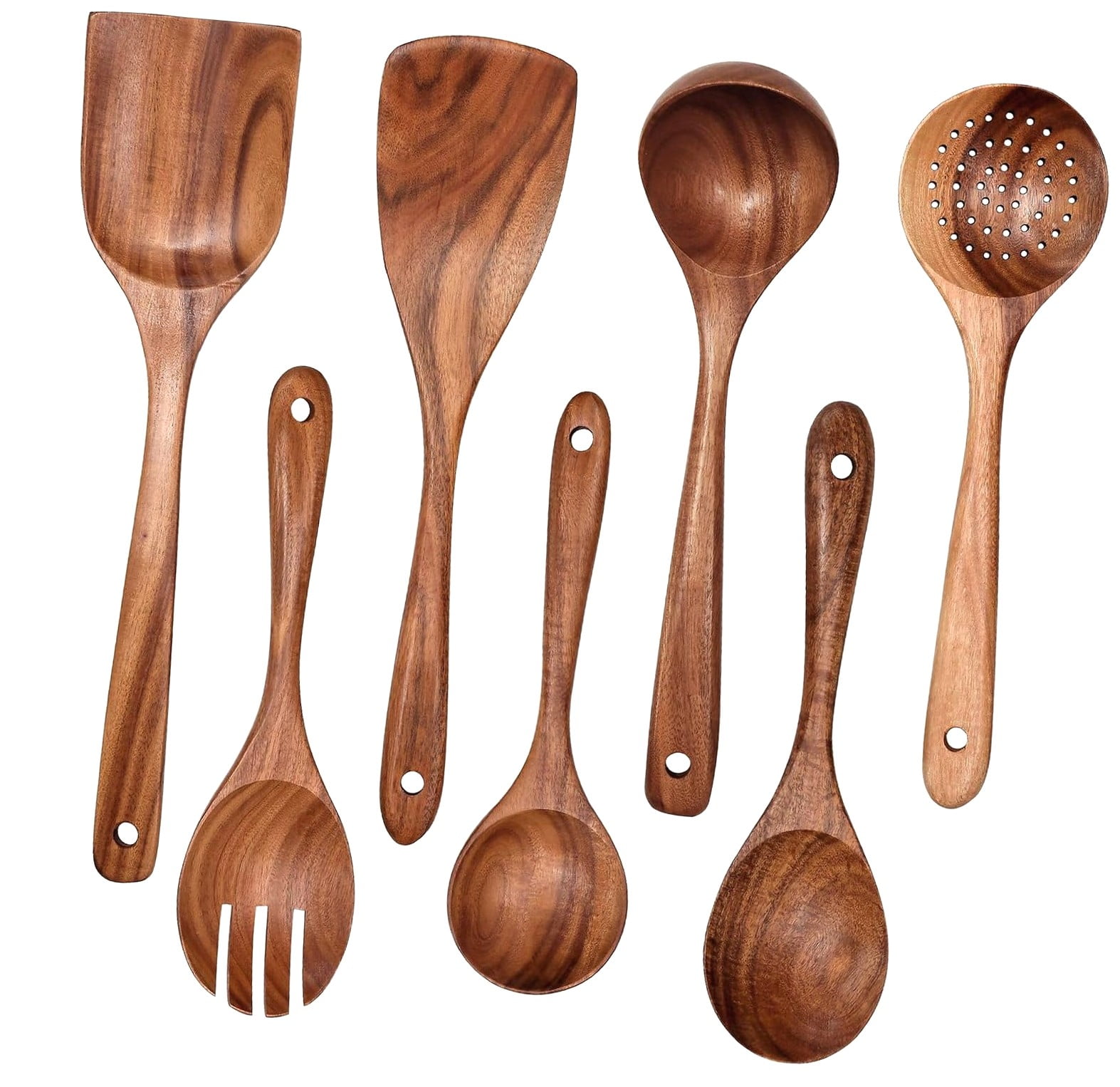 ANYWAY.GO Wooden Non-Stick Kitchen Pan Toolset 7 Pieces Set,100% ...