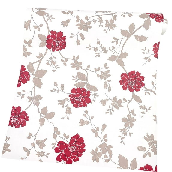 ANYWAY.GO Yifely Red Peony Liner Self-Adhesive Furniture Paper Old ...